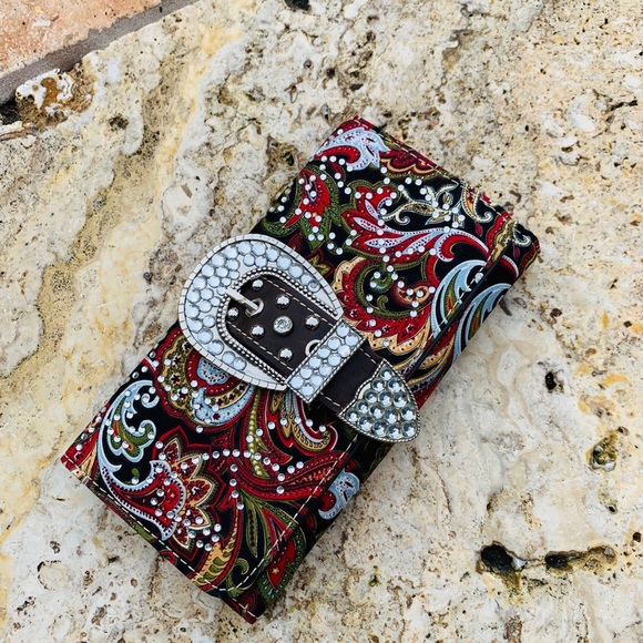 Montana West | Bags | Western Montana West Rhinestone Buckle Wallet ...